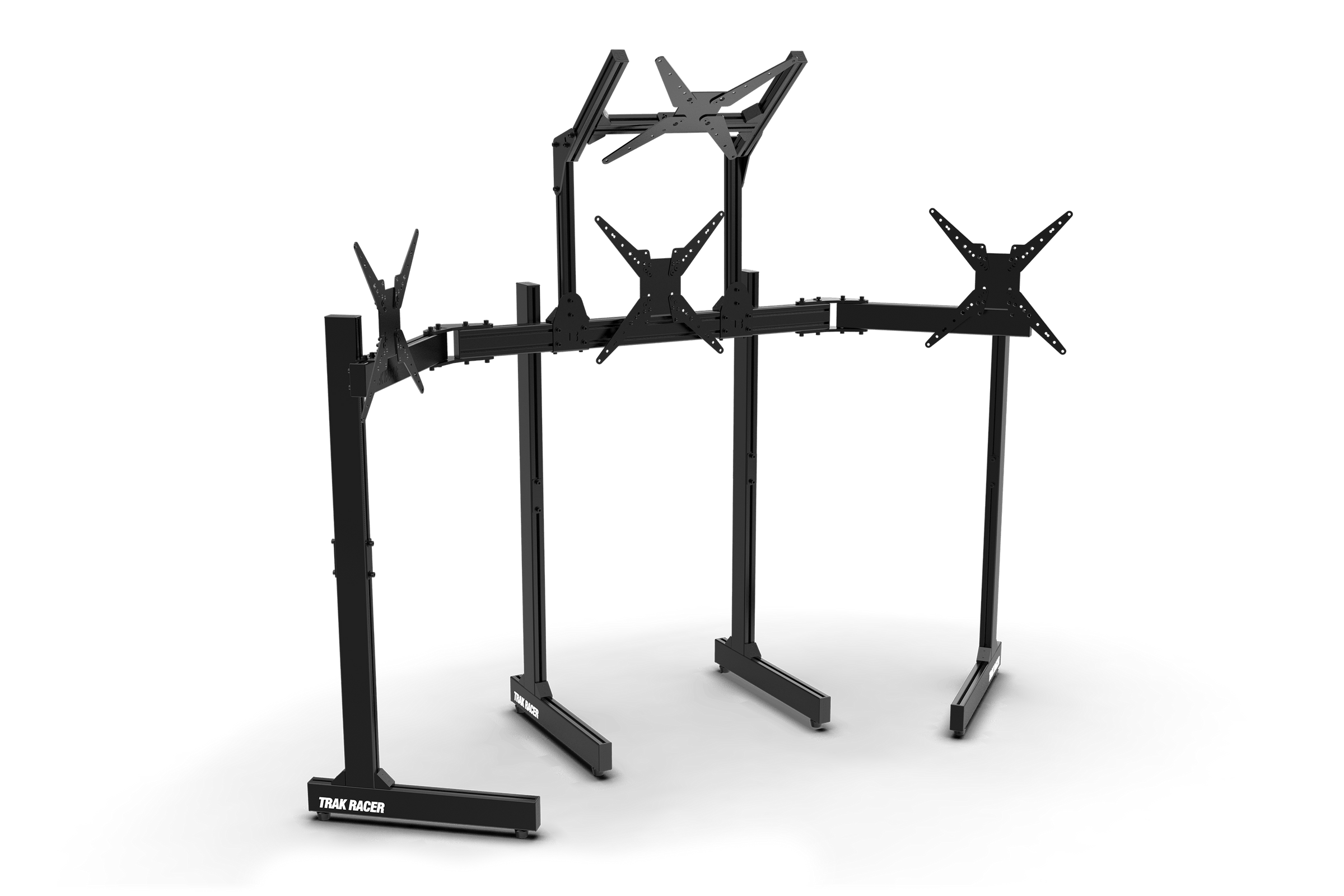 Freestanding Triple (3) Monitor Stand with Extra Leg Supports - Suppor
